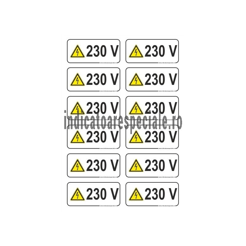 Indicator de avertizare. ETICHETA PRIZA 230V